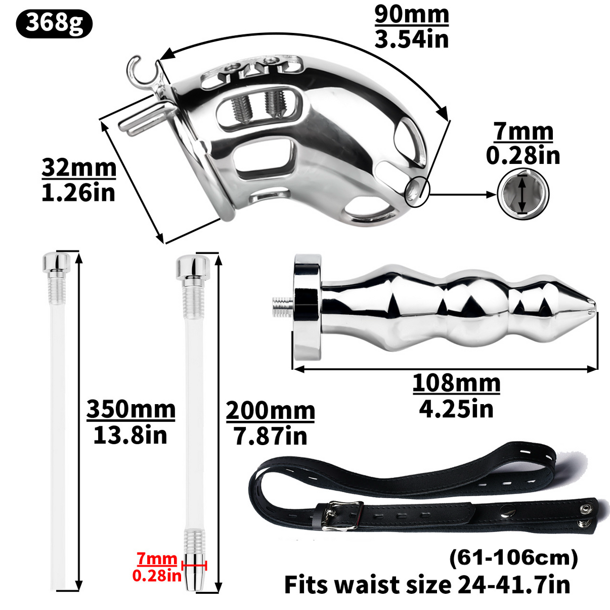 Spiked Male Chastity Cage with Urethral Tube and Anal Plug – SpikedChastity