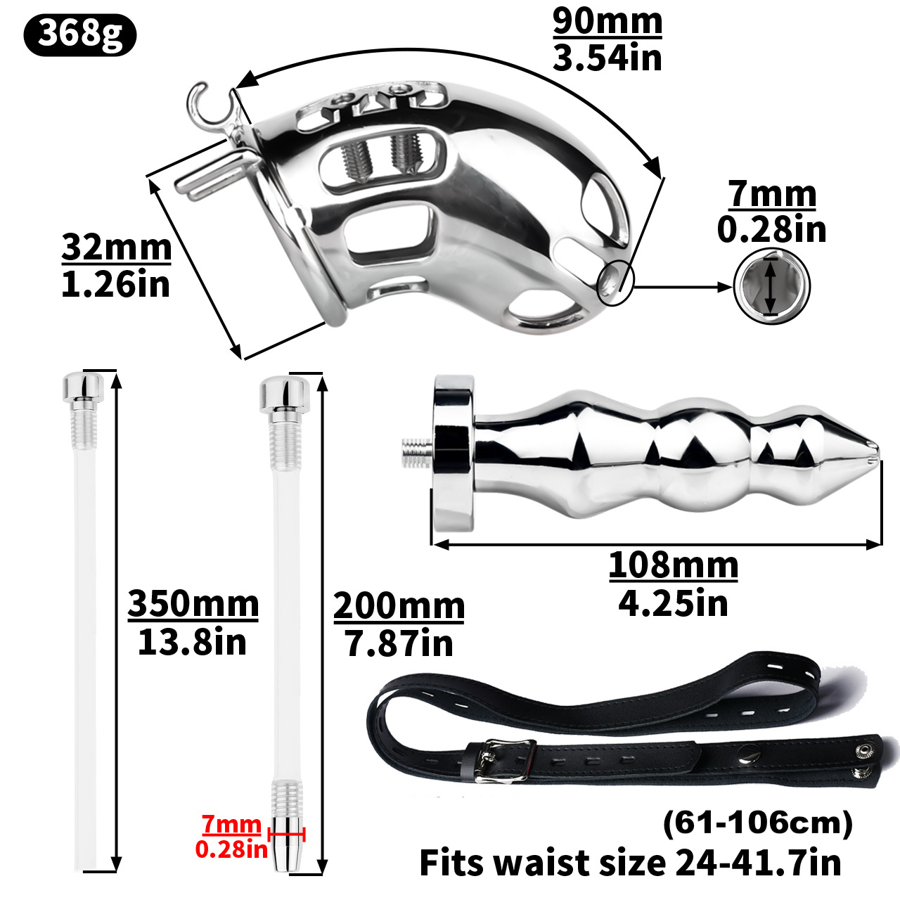 Spiked Male Chastity Cage with Urethral Tube and Anal Plug – SpikedChastity