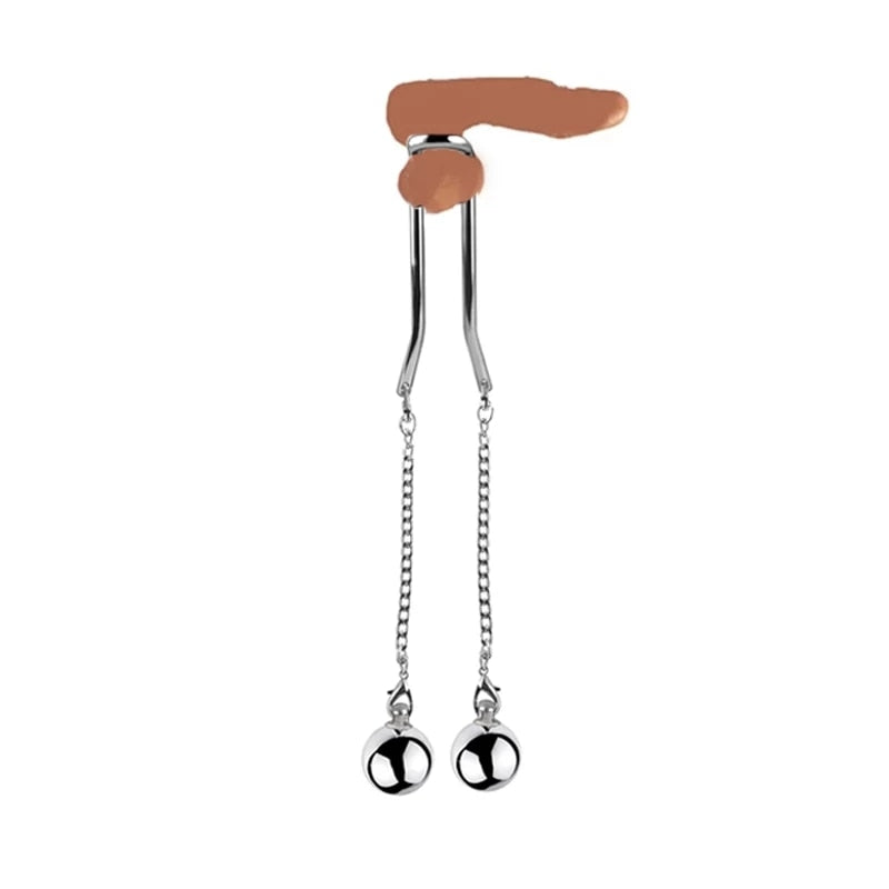 Stainless Steel Ball Scrotum Stretcher Testicle Heavy Ball CBT Penis ...