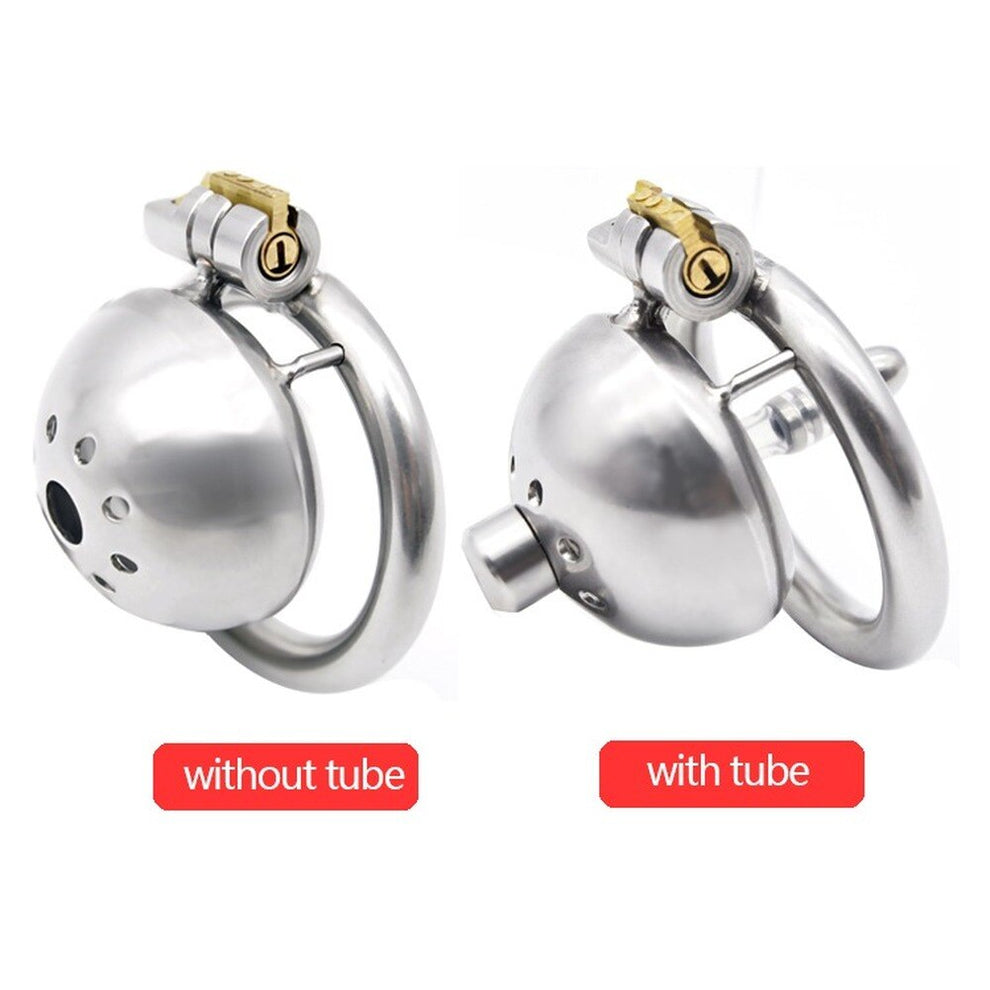 Small Compact Metal Chastity Cage For Men with Removable Silicone ...